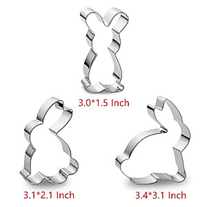 Easter Bunny Cookie Cutter Set -5 Pieces - Different Shapes Stainless Steel