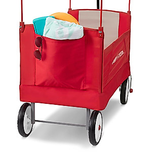 Radio Flyer 3957A EZ Wagon with Canopy, Folding Trolley for Kids, Garden and Cargo cart, Ages 1.5+, Red