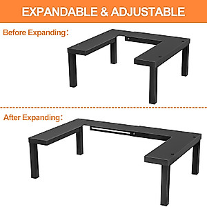 Mystozer Metal Kitchen Spice Rack, Spice Organizer for Cabinet with Double-Layer Expandable, Seasoning Rack for Countertops, Pantries and Cabinets (Black)