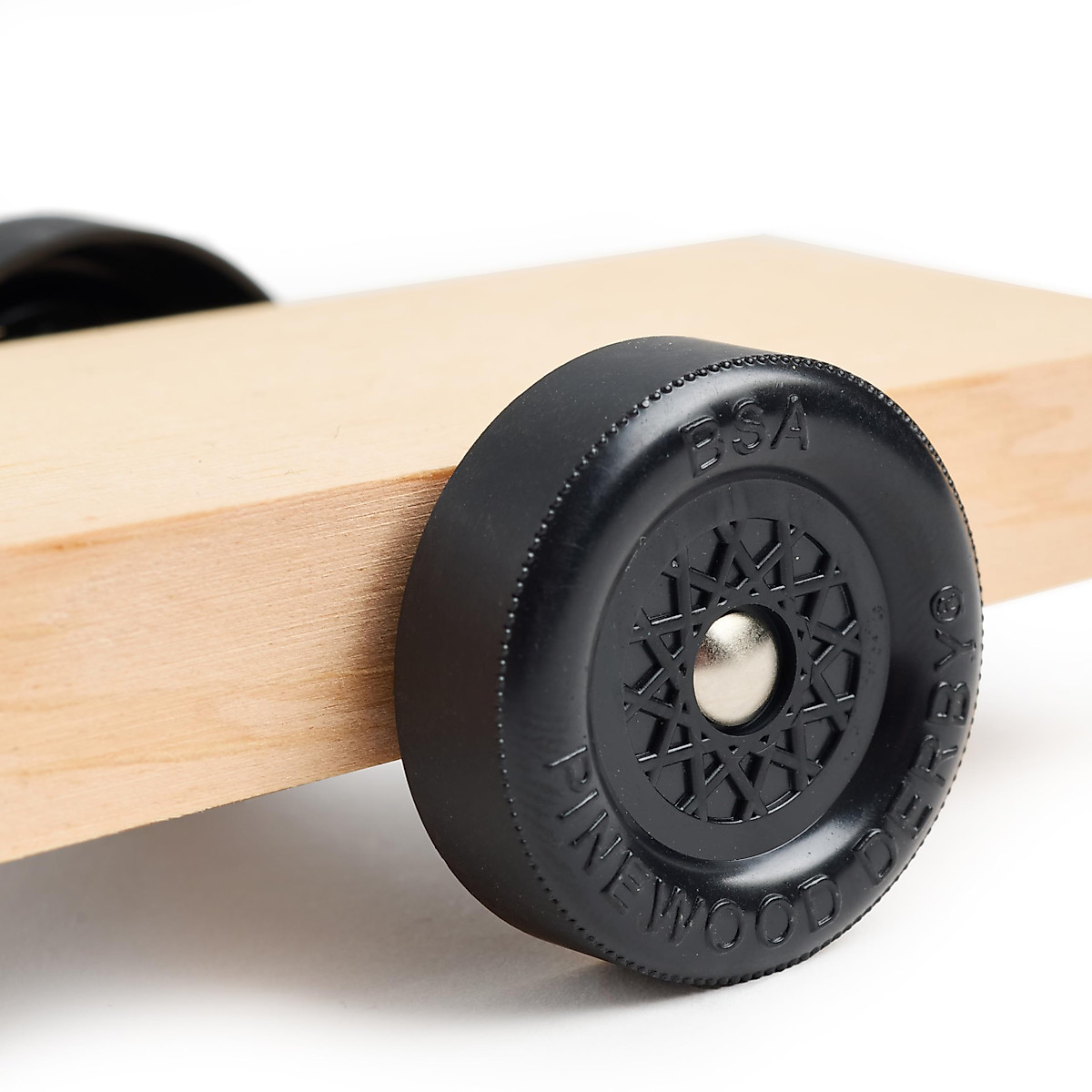 BSA Speed Wheels Lightly Lathed by Pinewood Pro for use on pine derby cars (set of 4)