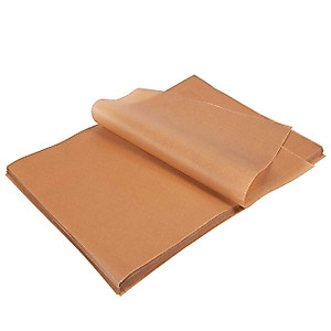 CHEFworth Unbleached Quilon Treated Natural Brown Parchment Paper Baking Sheets Pan Liner 8x12 100 Sheets for 1/4 pan