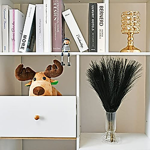 Mandy's 20pcs Black Silk Pampas Grass Artificial Flowers 18" for Home Kitchen Wedding Decorations Wedding Floral Arrangement