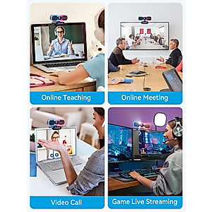 SOOMFON Gaming Webcam, 1080P 60FPS USB Streaming Web Camera with Adjustable Light, AutoFocus, Privacy Cover, Dual Noise-Cancelling Mics for Live Streaming, Video Conferencing, Teaching and More