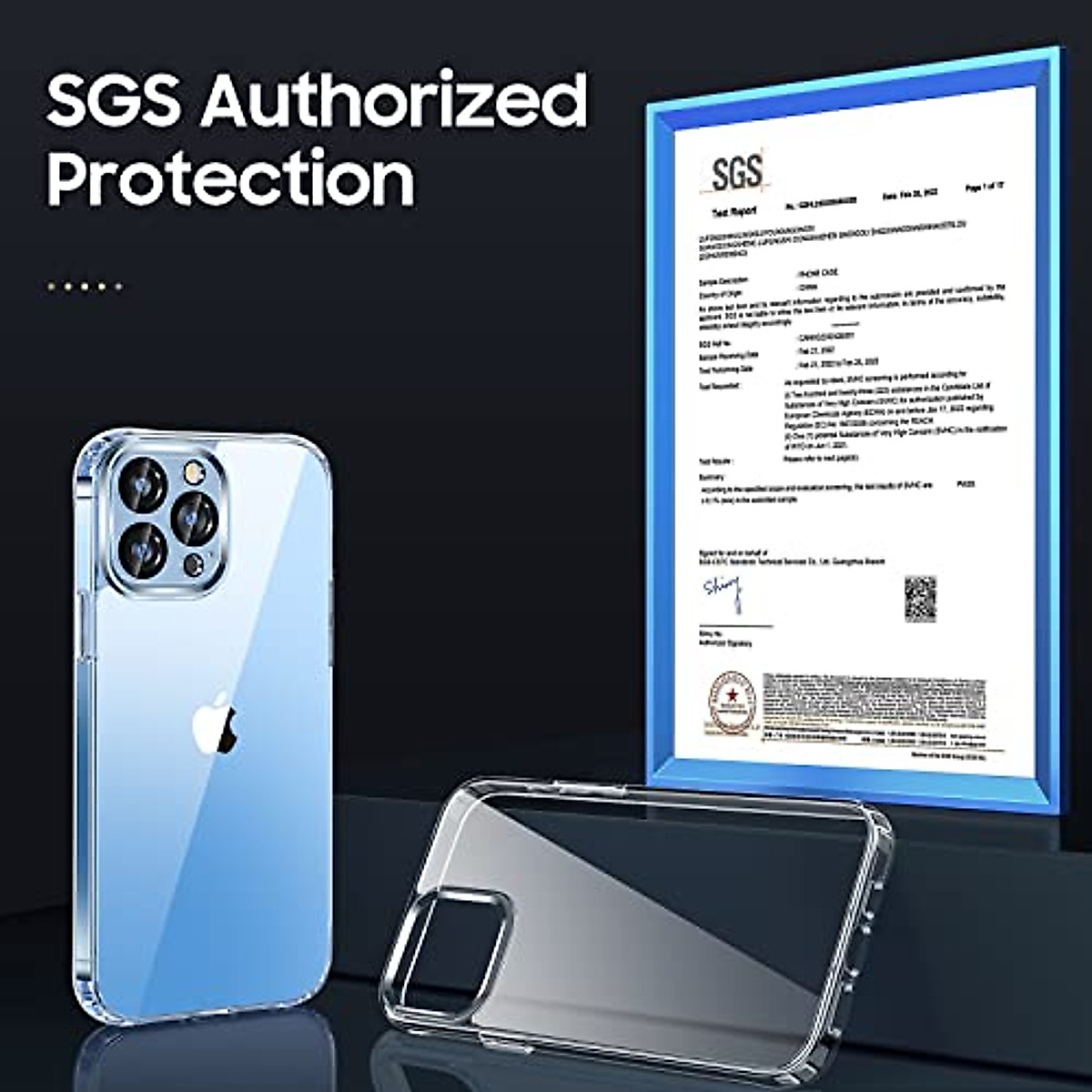 UniqueMe [5 in 1 Design for iPhone 13 Pro Max 6.7 inch Case, 2 Pack Screen Protector Tempered Glass + 2 Pack Camera Lens Protector, [Non-Yellowing] Shockproof Ultra Thin Protective Cover - Clear