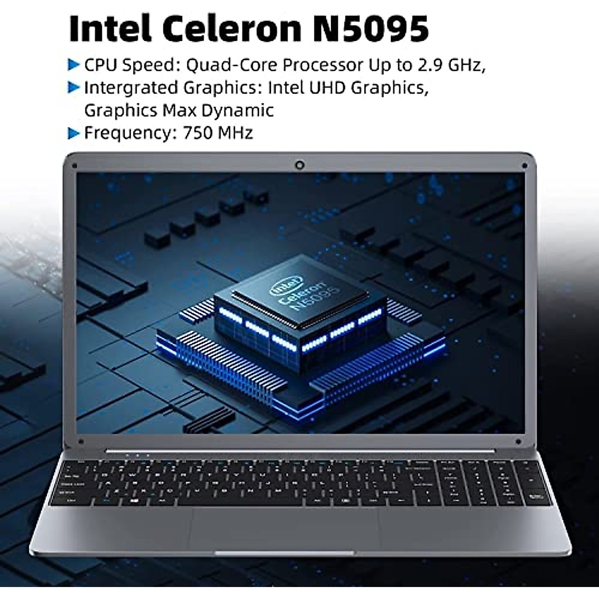 SGIN Laptop 15.6 Inch 12GB DDR4 512GB SSD, Windows 11 Laptops with Intel Celeron N5095, FHD 1920x1080, Dual Band WiFi, 2xUSB 3.0, Up to 2.9Ghz, Bluetooth 4.2, Supports 512GB TF Card Expansion, Gray