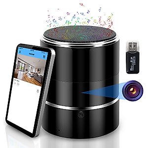 zhiroad Hidden Camera Speaker, 180° Rotating WiFi Spy Camera Hide in Bluetooth Speakers, 1080P Nanny Cam with Phone App Remote Viewing, Live Streaming, Motion Detection, Video Recording