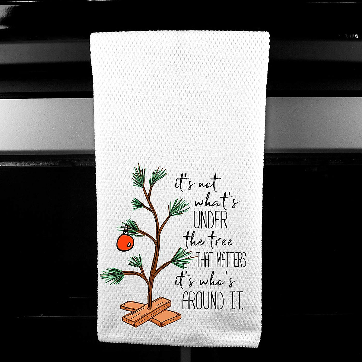 It's Not What's Under the Tree Kitchen Towel Holiday Home Decor Microfiber