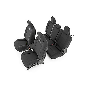 Rough Country Neoprene Seat Covers for 2020-2022 Jeep Gladiator - 91038,Black