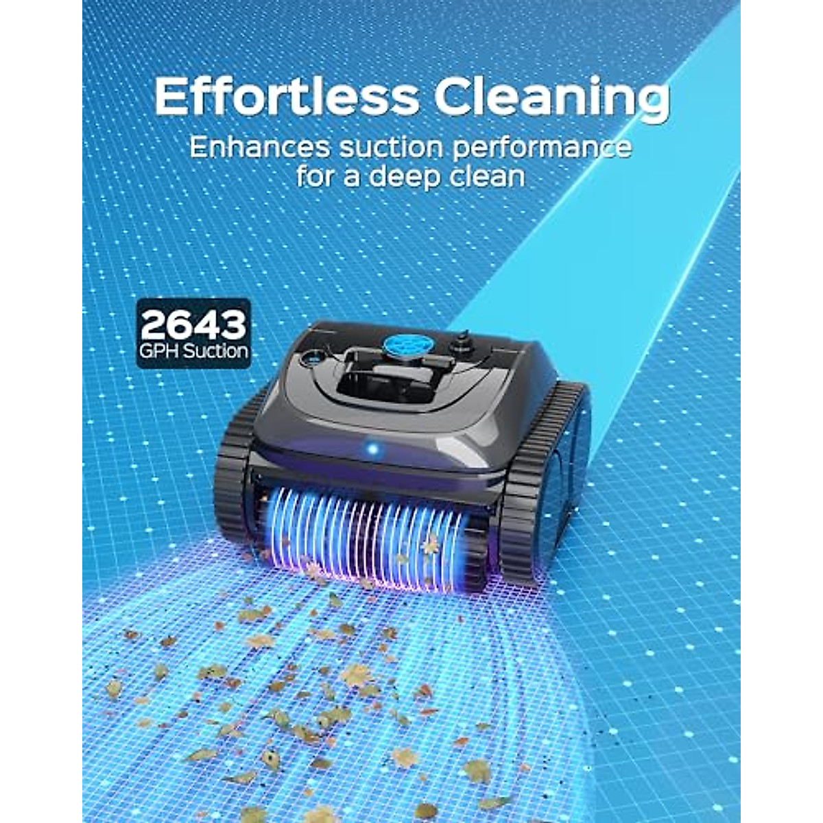 WYBOT Cordless Robotic Pool Vacuum, 140mins Runtime, Robotic Pool Cleaner with Upgraded Triple-Motor, Wall Climbing, Intelligent Route Planning, for Pools up to 1,614 Sq.ft