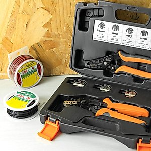 iCrimp Quick Change Ratcheting Crimper Tool Kit, Automotive Service Kit, for Crimping IWS4 Connector, Insulated & Non-insulated Terminal, Open Barrel Terminals, Dupont Connector, End Sleeve Ferrules