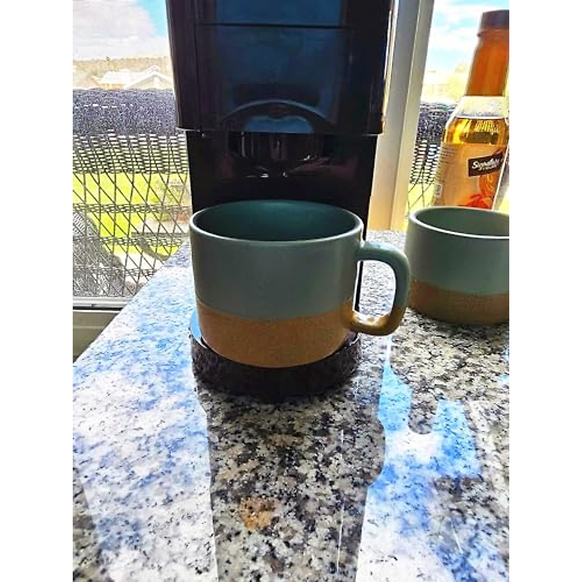 RB&RAMiCS 6 Pack Ceramic Coffee Mug Sets with small spoon, 10 Ounce Coffee Mugs, Restaurant Coffee Cups for Coffee, Tea, Cappuccino, Cocoa, Cereal (6)