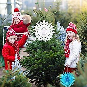 8 Pieces Tissue Paper Snowflakes Hanging Paper Snowflakes Christmas Snowflake Paper Decoration for Birthday Christmas Tree Baby Shower Wedding Home Ornament