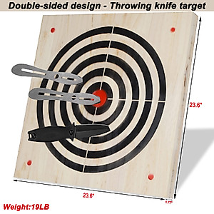 Heavy Wooden Axe Throwing Target & Knife Throwing Target with Handles