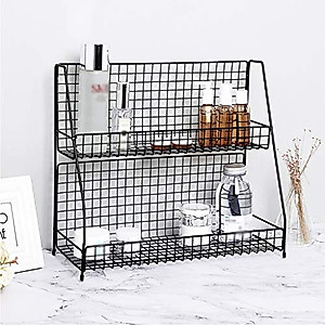 BAUBUY Estante Multifunctional Iron Art Storage Rack Desktop Storage Rack Bathroom Storage Rack Bedroom Study Office Desktop Storage Rack Storage Shelves