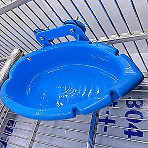 Interesty Parrot Bath Tub Bowl Basin Parrot Cage Hanging Bird Bath Tub Bathing Supplies Feeder Bird Cage Accessories