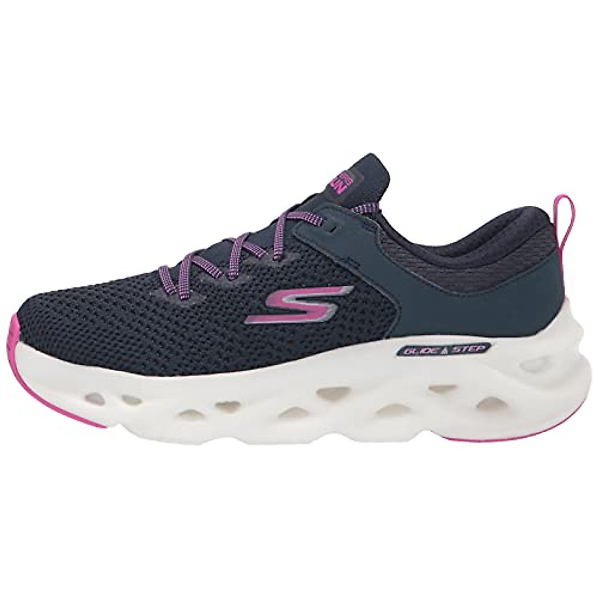 Skechers Women's GO Run Glide Step Hyper-Dash Charge Sneaker, Navy, 9
