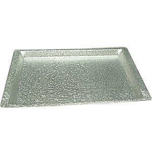 Winco Acrylic Rectangular Textured Tray, Silver