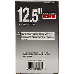 Bell 12-1/2-Inch Universal Inner Tube, Width Fit Range 1.75-Inch to 2.25-Inch, Black