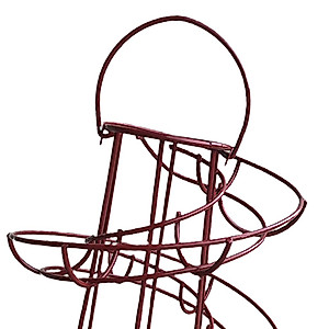 Fenteer Metal Egg Wire Rack Egg Spiral Rack Storage Dispenser,Fruit Display Holder Storage Rack,Kitchen Design Accessory Storage Tool, Red, 18x30.5cm