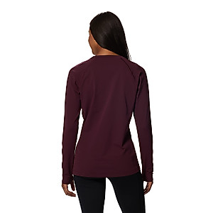 Mountain Hardwear Women's Mountain Stretch Long Sleeve Crew, Cocoa Red, X-Small