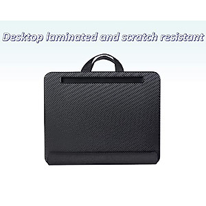 Laptop Lap Desk with 15 15.6" inch Laptop Sleeve Case Bag, Sofa Bed Desk with Cushion and Soft Wrist Pad,Laptop Stand Built in Tablet and Phone Holder (Black Carbon)