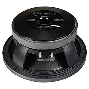 AVD. American Bass Godfather 10 Midrange Car Speaker, 800 Watt Maximum Power, Mid Bass Car Audio Stereo Woofer Loudspeaker, 10 inch 4 Ohm Voice Coil