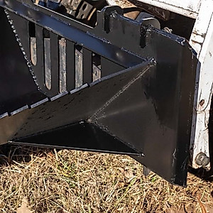 Titan Attachments Economy Series Stump Bucket Tree Scoop Digger, Universal Skid Steer Quick Tach, Serrated Leading Edge, Ideal for Light Duty Ripping Roots, Removing Smaller Tree Stumps