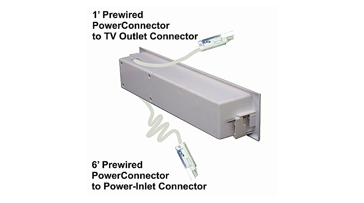 PowerBridge TWO-CK Dual Outlet for TV and Sound-Bar Recessed In-Wall ...