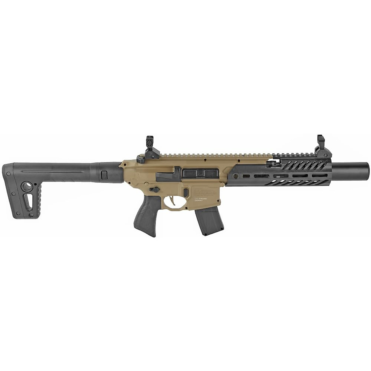 SIG SAUER MCX Rattler .177 Cal CO2 Semi-Auto Pellet Rifle with Flip-Up Sights and 30-Round Magazine