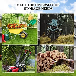 B BAIJIAWEI 10X10 ft Shed Storage Shelter All-Season Heavy Duty Portable Storage Shed Carport for Motorcycle, Bike, Garden Tools (Dark Grey)