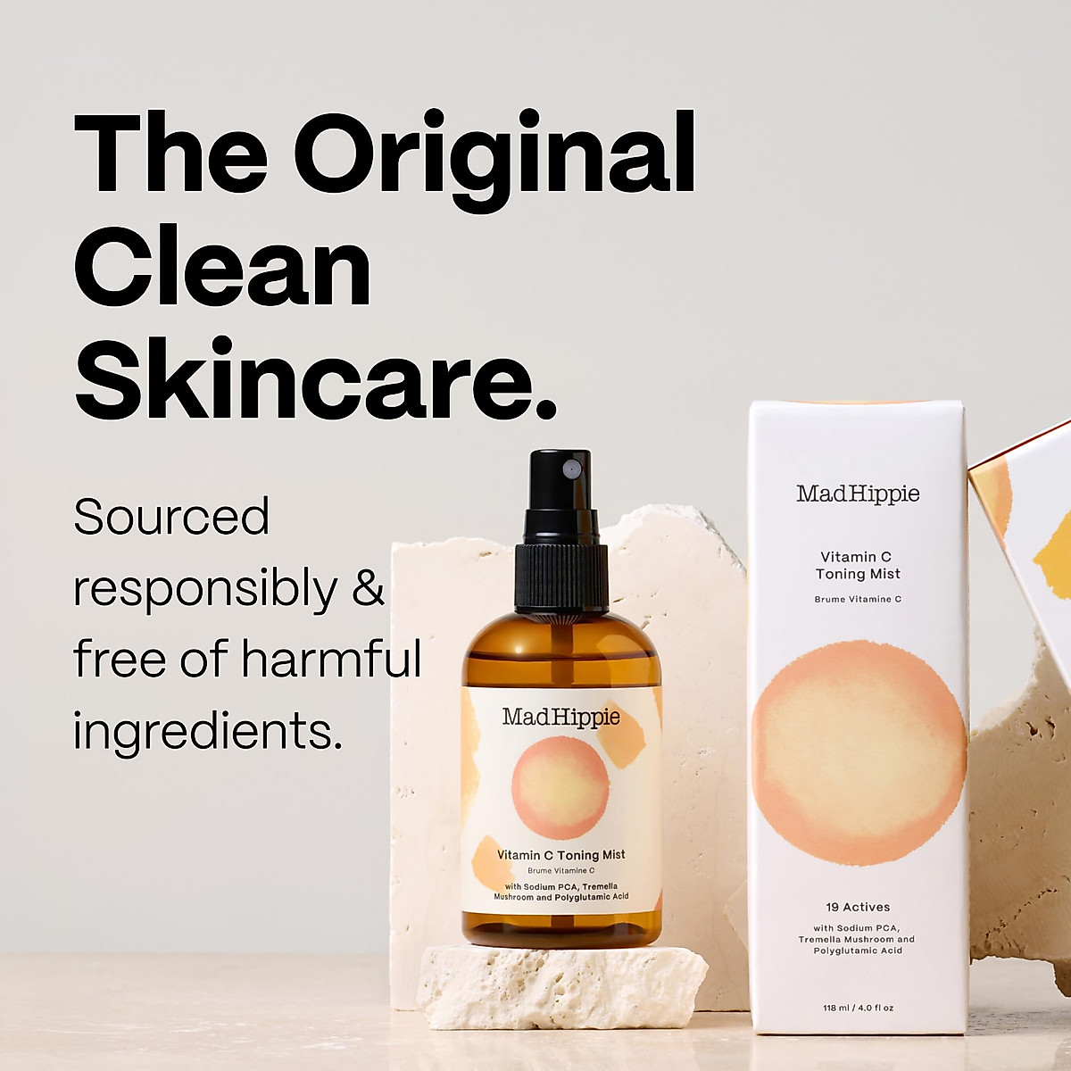 Mad Hippie Vitamin C Toning Mist – Skin-Brightening Toner for Face, Vitamin C Facial Mist Hydrating Spray, 4 Oz