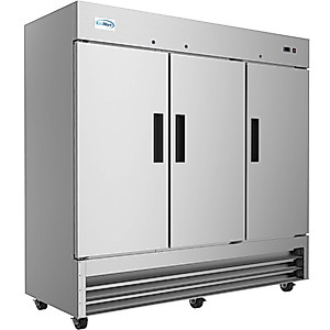 KoolMore 82" 3 Door Stainless Steel Upright Commercial Reach-in Freezer - 72 cu. ft, Model:RIF-3D-SS