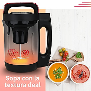 Potlimepan Soup Maker Machine 2L, 8 in 1 Multi-Funcation Soup and Smoothie Maker with Led Control Panel, Stainless Steel Hot Soup Maker Electric, Makes 3-6 Servings Smart Living for Home Use Red