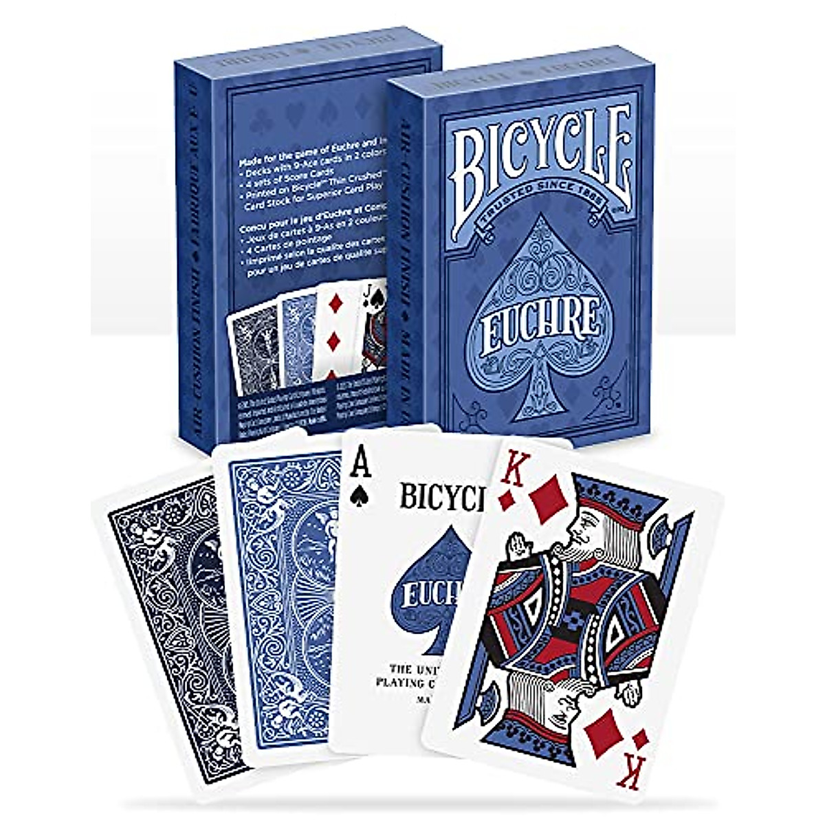 Bicycle Euchre Playing Card Deck - 9 Through Ace - Double Deck, Blue