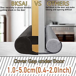 BKSAI Door Draft Stopper for Distance Under The Door up to 2" Draft Blocker Under Bottom of Door Seal Strip Draught Excluder Wind Blocker No Adhesive Bottom Seal Sound Blocker
