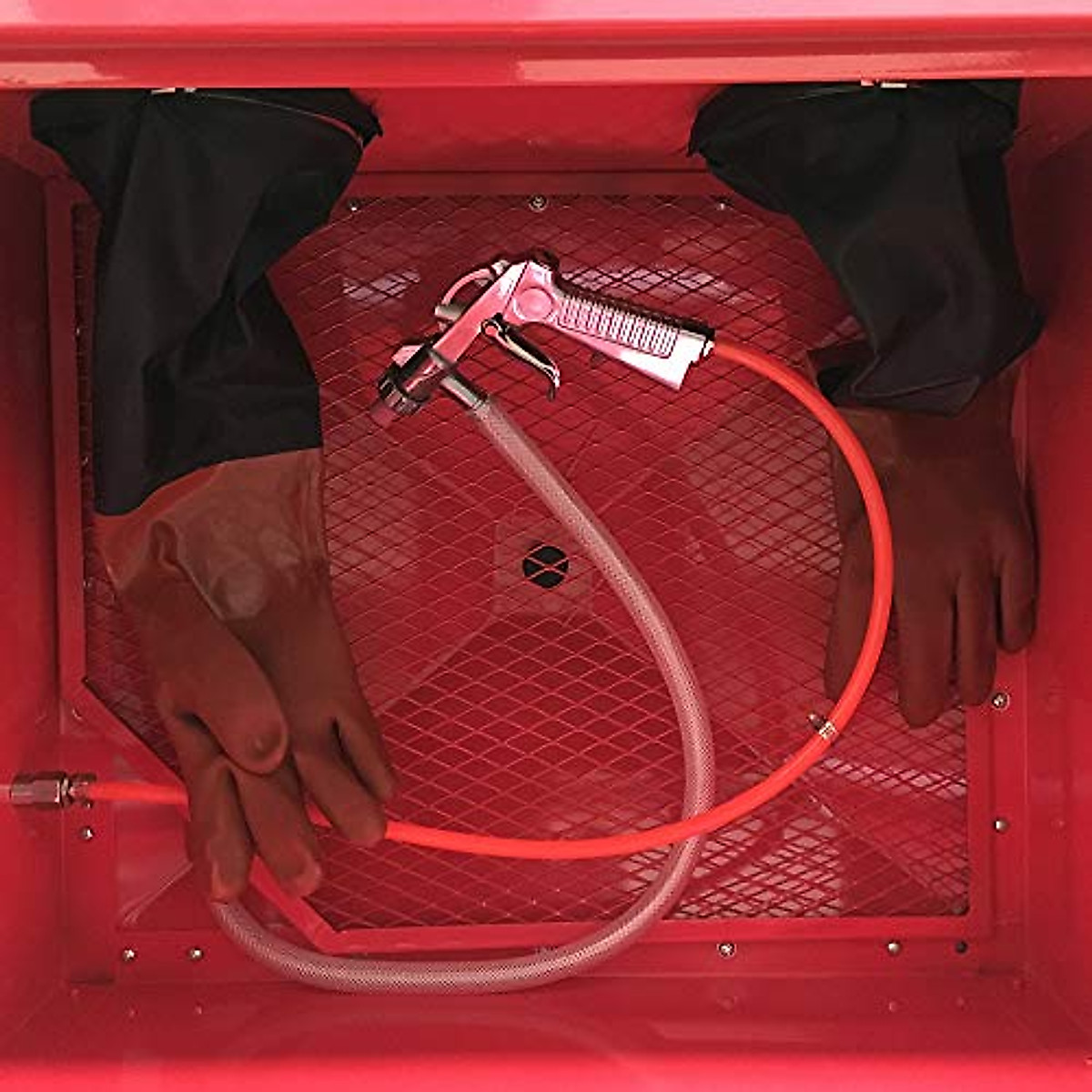 AutoForever 25 Gallon Bench Top Air Sandblasting Cabinet Sandblaster Blast Large Cabinet Air Sand Blaster w/Spray Gun Steel Best Gift for Christmas