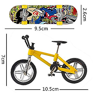CAOREN Mini Scooter Two Wheel Scooter Children's Educational Toys Finger Scooter Bike Fingerboard Skateboard Fingerboards wi Replacement Wheels and Tools for Kids As Gifts