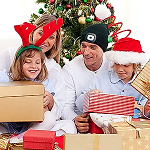 Ocatoma Gifts for Men,LED Unisex Beanie Hat with Light Gift Idea for Dad,Father,Husband,Boyfriend,Mechanic,Stocking Stuffers Black