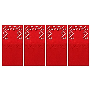 4PCS Xmas Party Cutter Fork Storage Bag Practical Christmas Tableware Cover Decor for Celebration Party