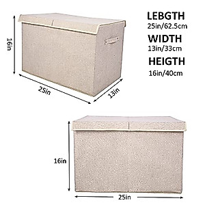 popoly Large Toy Box Chest Storage with Flip-Top Lid, Collapsible Kids Storage Boxes Container Bins