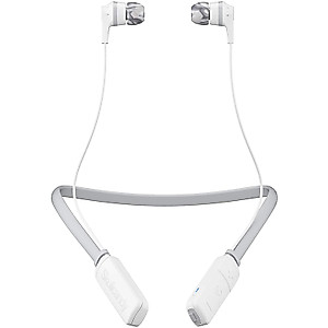 Skullcandy Ink'd Bluetooth Wireless Earbuds with Microphone, Noise Isolating Supreme Sound, 8-Hour Rechargeable Battery, Lightweight with Flexible Collar, White - 2 Pack