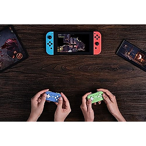 8Bitdo Micro Bluetooth Gamepad Pocket-sized Mini Controller for Switch, Android, and Raspberry Pi, Supports Keyboard Mode (Blue)