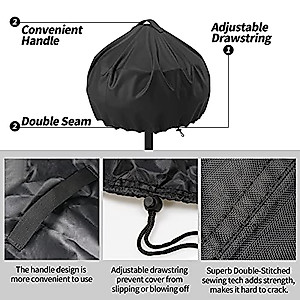 Grill Cover for George Foreman, TwoPone Electric BBQ Grill Cover Round Grill Cover, Indoor Outdoor Waterproof, 20x18 Inch
