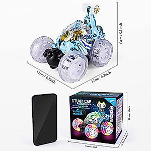 TERRAMUS Remote Control Car, 360°Rolling Kids Remote Control Car with Colorful Lights, Rechargeable Remote Control Car for Boys and Girls, Ideal Gift for 3 4 5 6 7 8+ Years Old