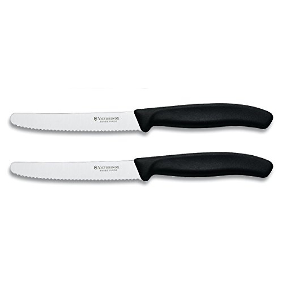Victorinox Swiss Classic Steak Knife Set, 4-1/2-Inch Serrated Blades with Round Tip (2 Pack)