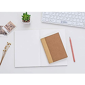 A5 Blank Notebook 5.8”x8.25” Sketch Book, 100 Sheets, Thick 100gsm Paper & Kraft Cover, Great for Sketching, Writing and Journal Refills