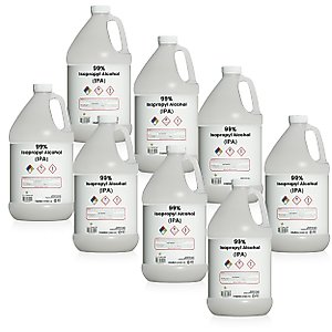 Isopropyl Alcohol 99% (IPA) Rubbing Alcohol by Natural Cosmetic Labs - Made in USA - Gallon - Pack of 8