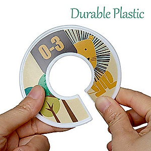 Baby Nest Designs Closet Dividers for Baby Clothes, 7X Unisex Baby Clothing Size Age Dividers from Newborn Infant to 24 Months,Closet Organizer, Nursery Decor & Baby Gift (Animal)