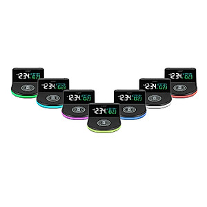 La Crosse Technology 617-148 Wireless Charging Alarm Clock with Glowing Light Base