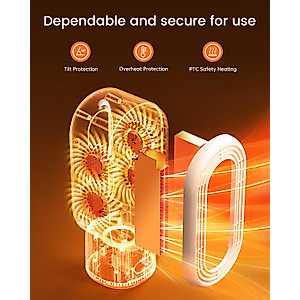 SWEETFULL Space Heater for Indoor Use, LED Bladeless 1000W Energy Efficient Portable Heater 2-8h Timer, Electric Heater Gifts for Women,Birthday Gifts for Women Mom,Womens Gifts for Christmas Grandma